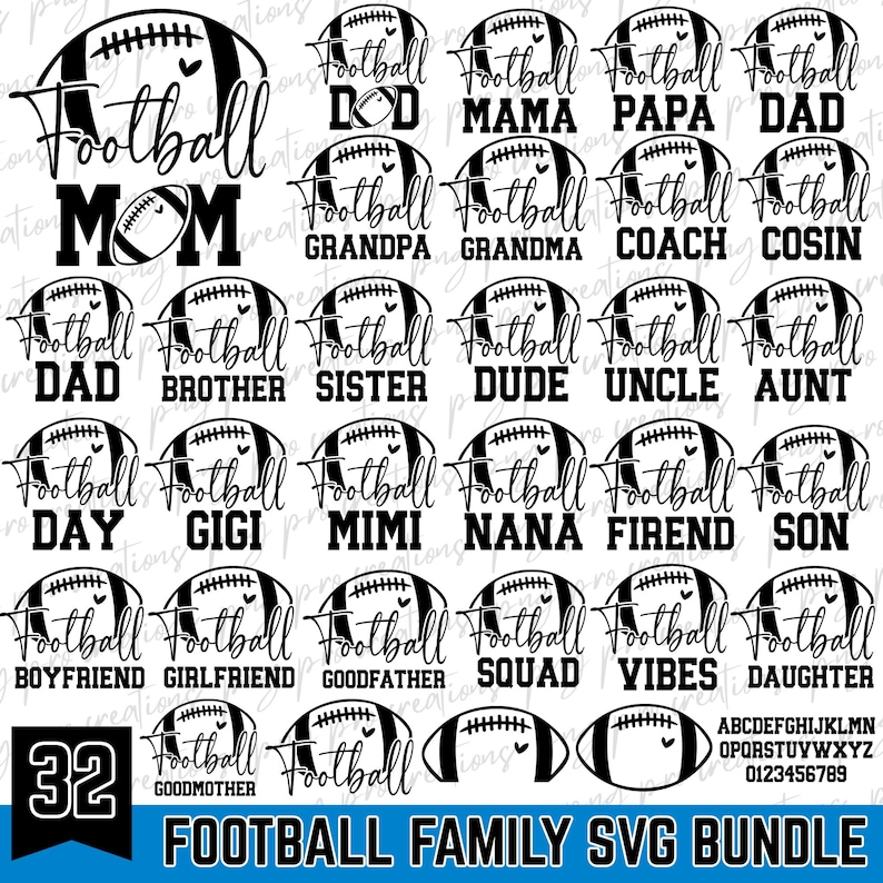 Football Family Svg Bundle, Football Svg, Football Dad Svg, Football ...