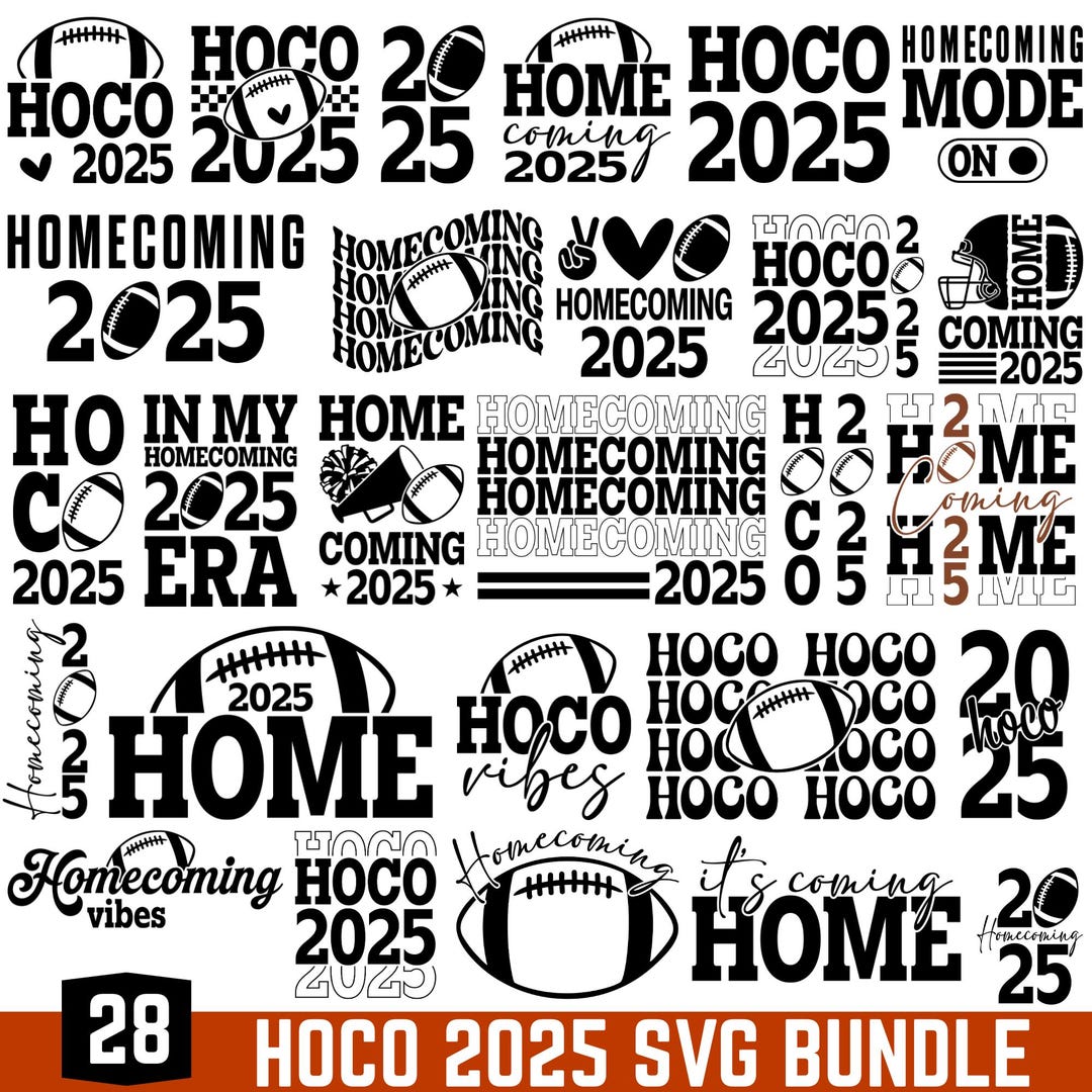 Hoco 2025 SVG Bundle, Hoco SVG PNG, Homecoming Shirt Svg, Football High ...