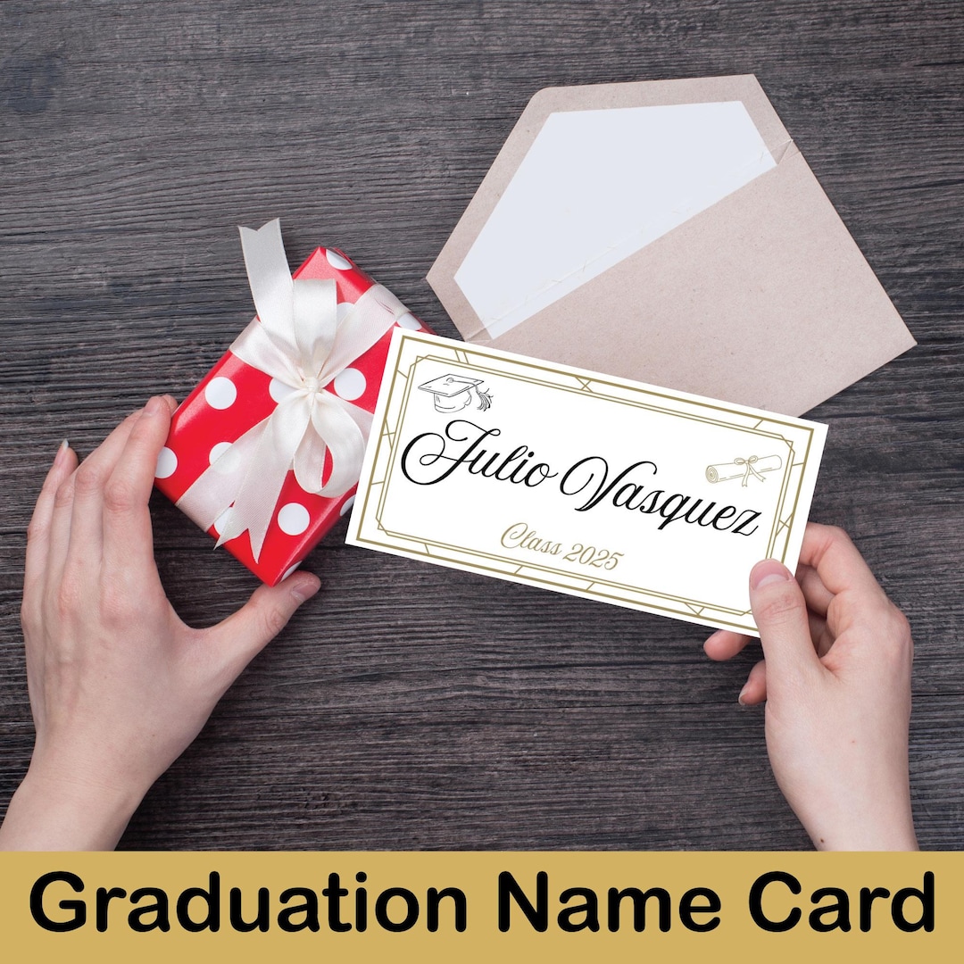 Editable Graduation Name Card Template: Class of 2025 (instant Download ...