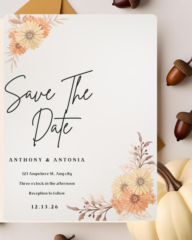 Fall Save the Date, Save the Date Invitation, Save the Date Template ...
