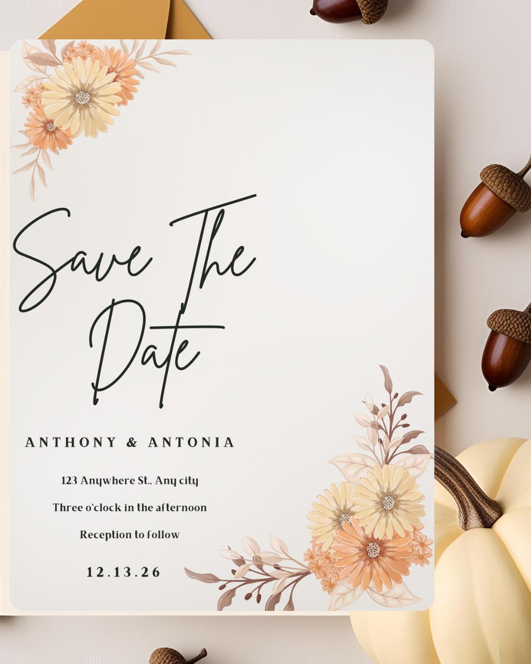 Fall Save the Date, Save the Date Invitation, Save the Date Template ...