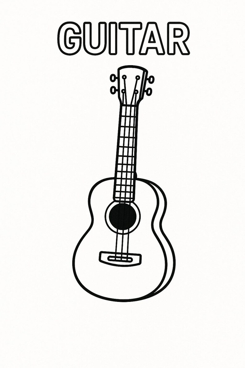 Musical Instruments Coloring Book for Kids – 10 Printable Pages – Learn ...