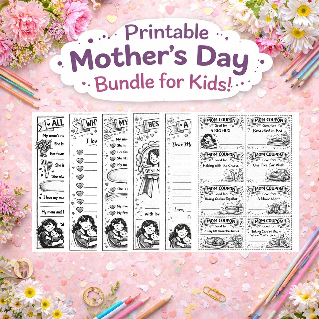 Printable Mother's Day Bundle for Kids | All About My Mom Worksheets ...