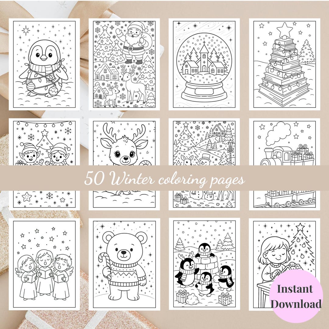 50 Christmas Coloring Pages for Kids – Printable Coloring Pages ...