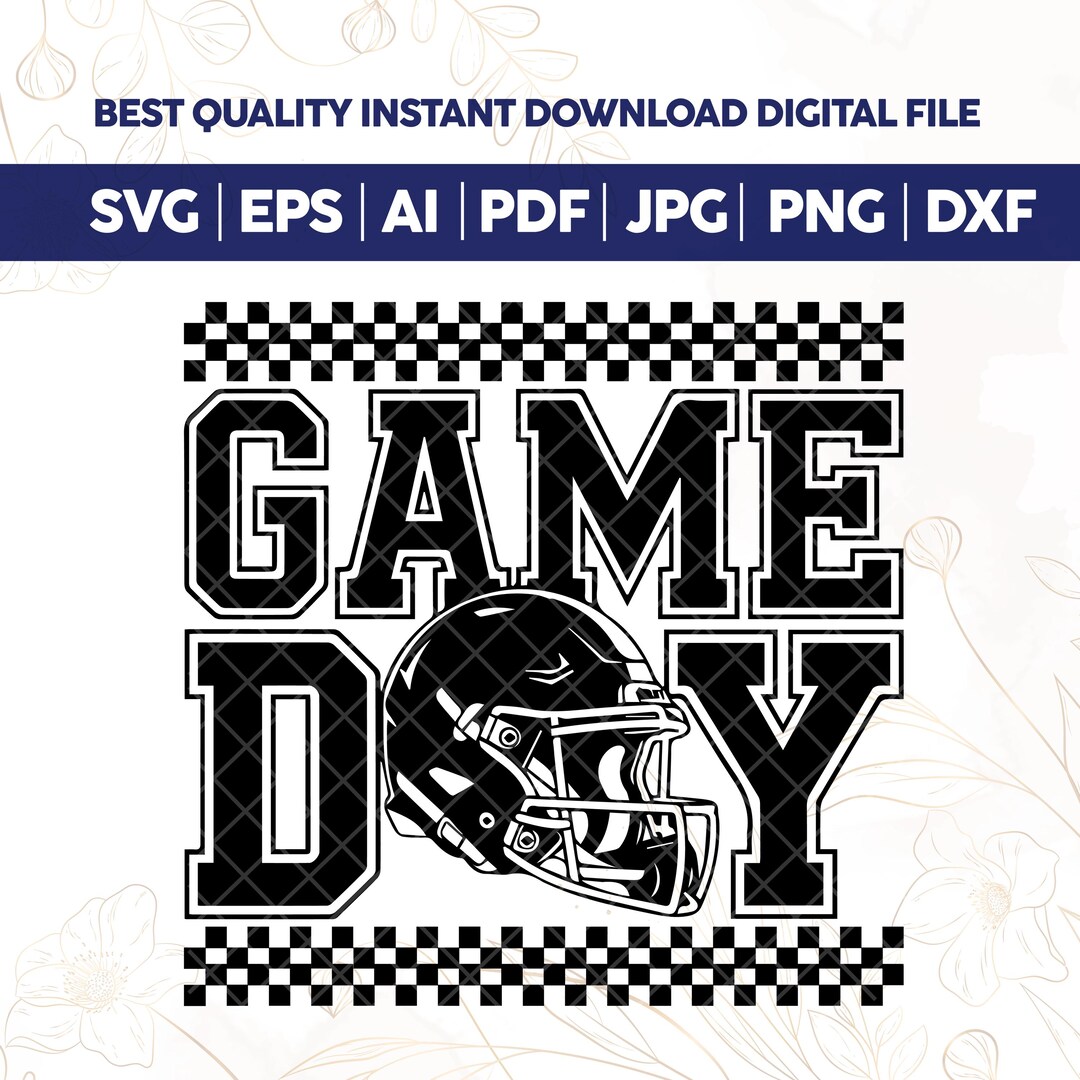 Checkered Game Day Football SVG Png,retro Football Shirt Design ...