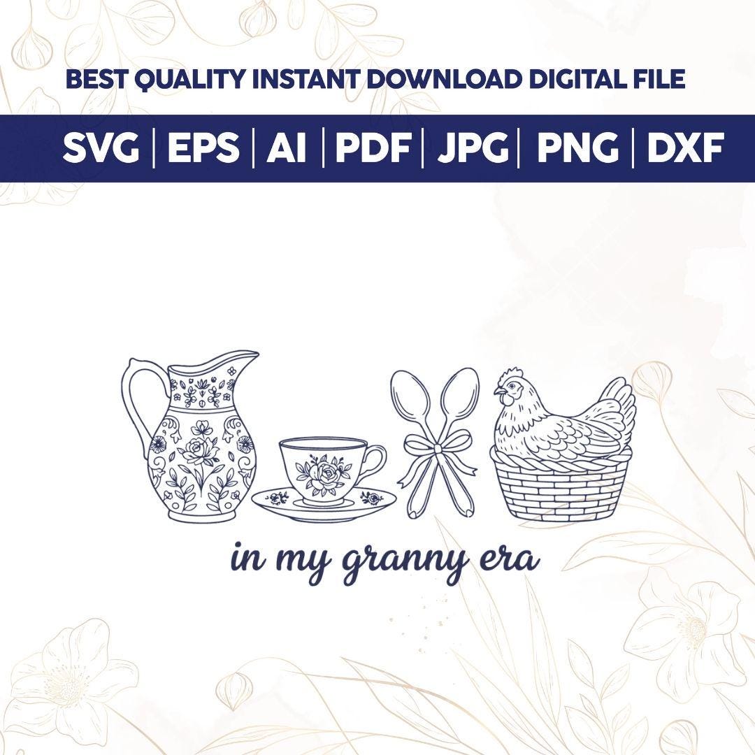 In My Granny Era SVG Png,vintage Style Grandma Core Graphic,grandma ...