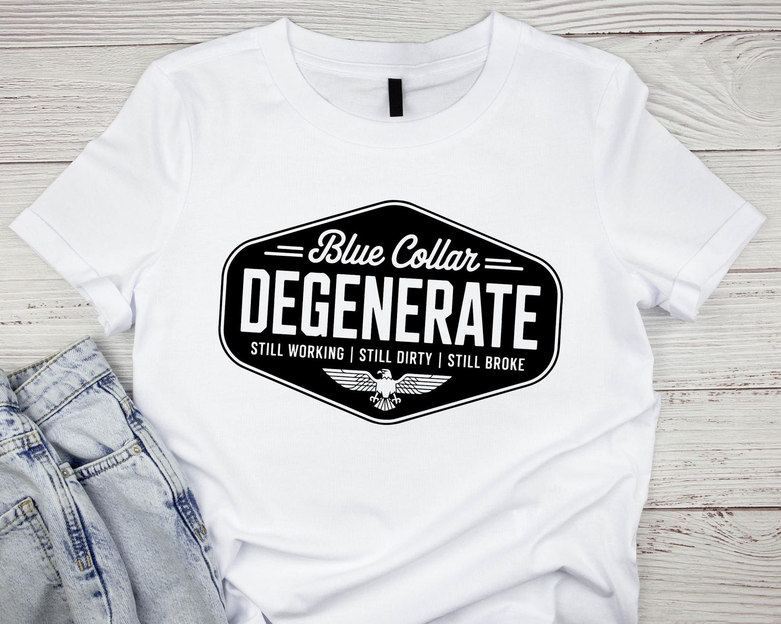 Blue Collar Degenerate SVG Laser Engraving File Leather Hat Patch ...