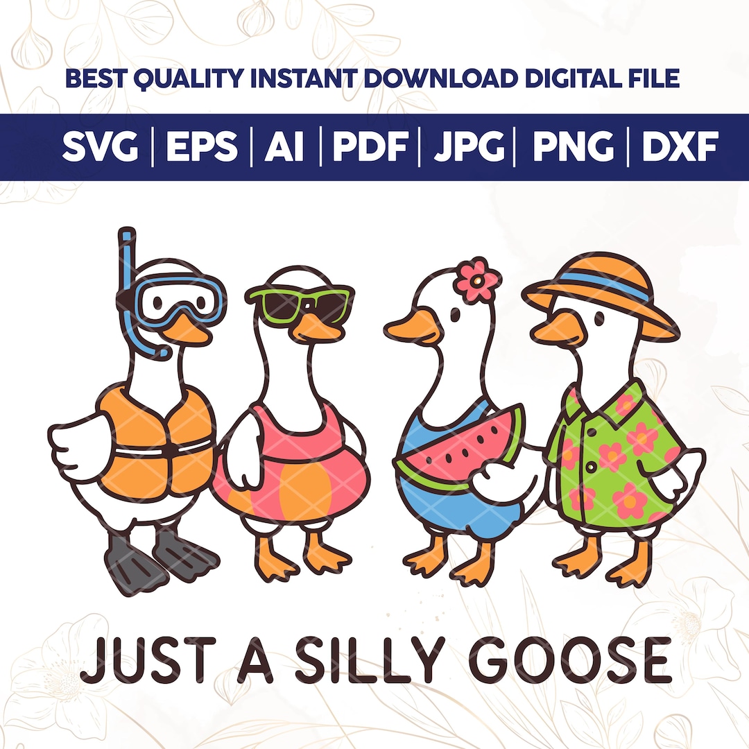 Just A Silly Goose Summer Png,trending Goose Design,cute Retro Goose ...