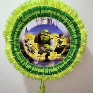 Piñata De Fiesta De Cumpleaños Shrek Tira De La Cuerda - Etsy