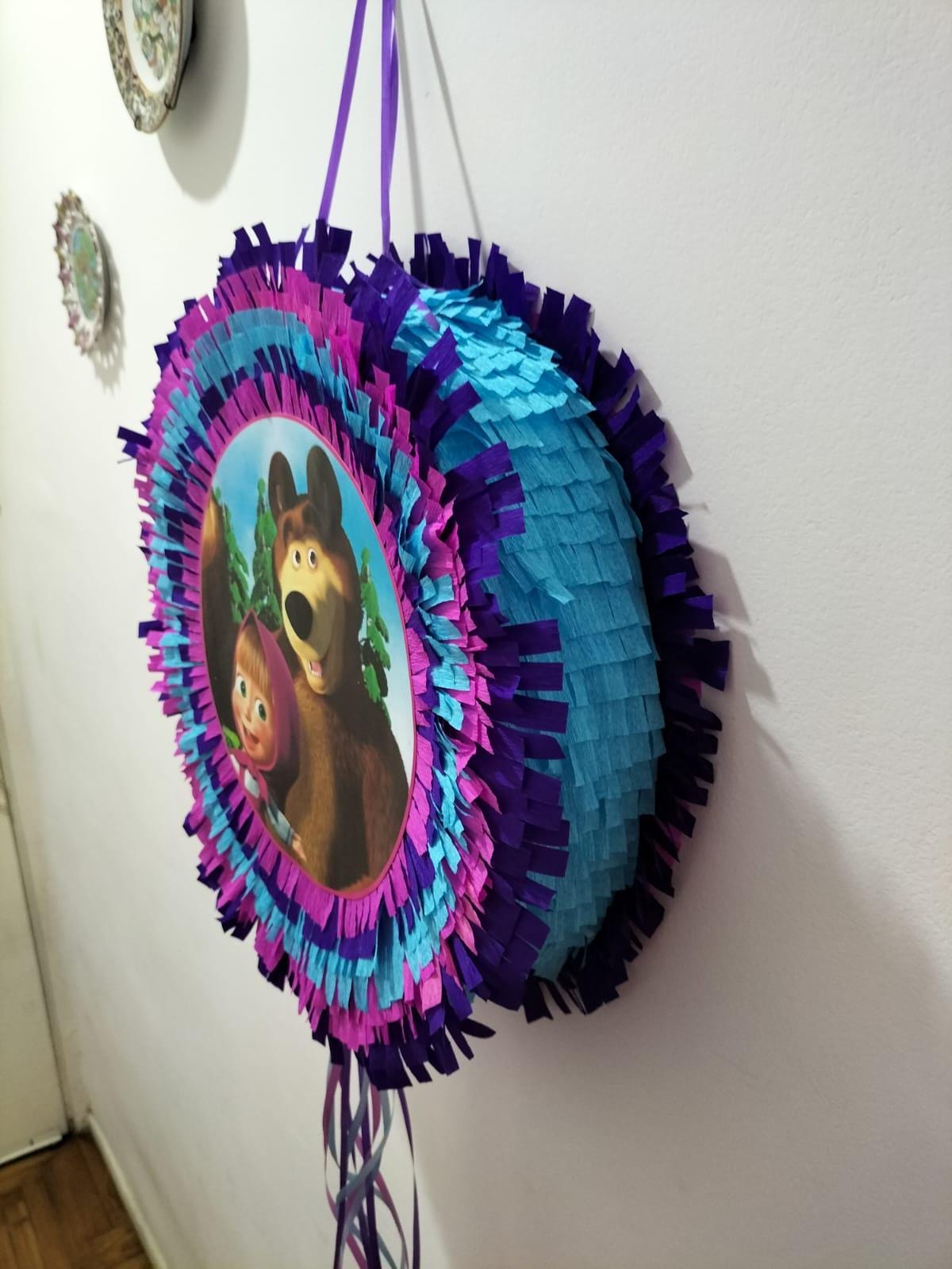 Piñata De Fiesta De Cumpleaños Maya Y El Oso Tiran De La Cuerda - Etsy