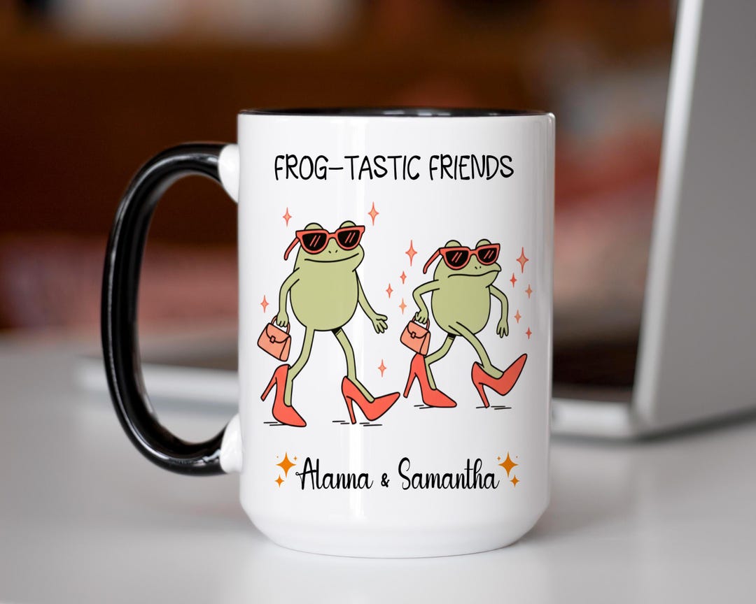 Custom Funny Mugs Friends, Frog Mug for Bestfriend, Sister Christmas ...