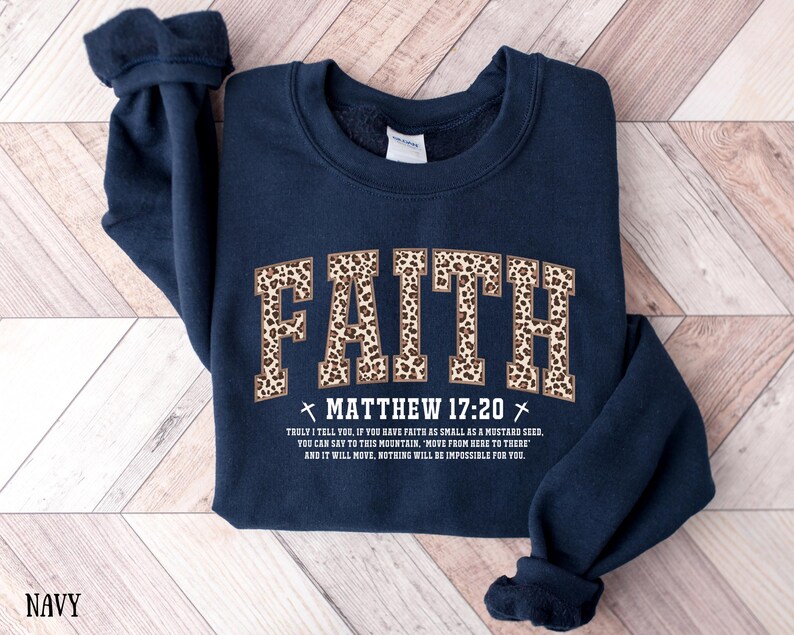 Faith Sweatshirts, Leopard Print Sweater, Jesus Sweatshirt, Bible Verse ...