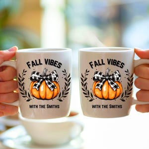 Custom Fall Mug Gift, Fall Vibes Mug, Personalized Pumpkin Mug, Custom ...