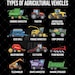 2 Agricultural Vehicles Chart PNG Designs – Black & White Text, Farming ...