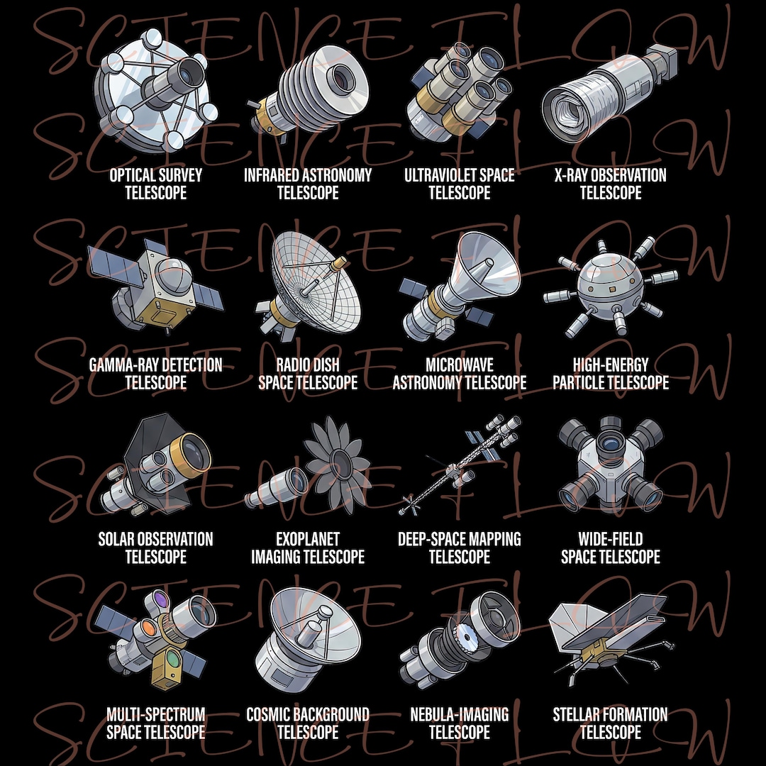 Types of Space Telescopes PNG Design – Transparent Background ...