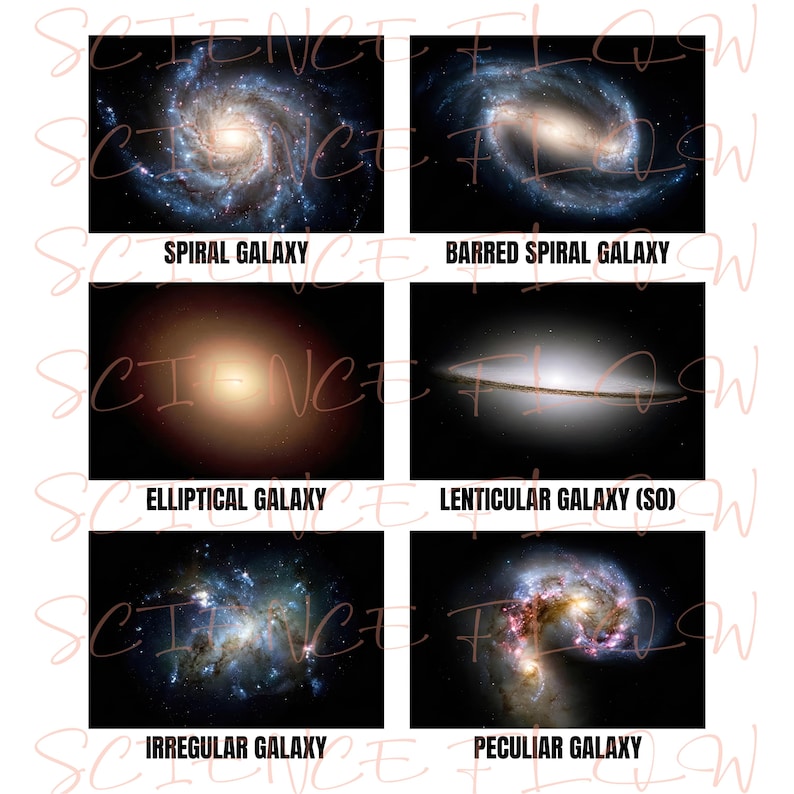 Types of Galaxies PNG Design – Transparent Background | Astronomy Space ...
