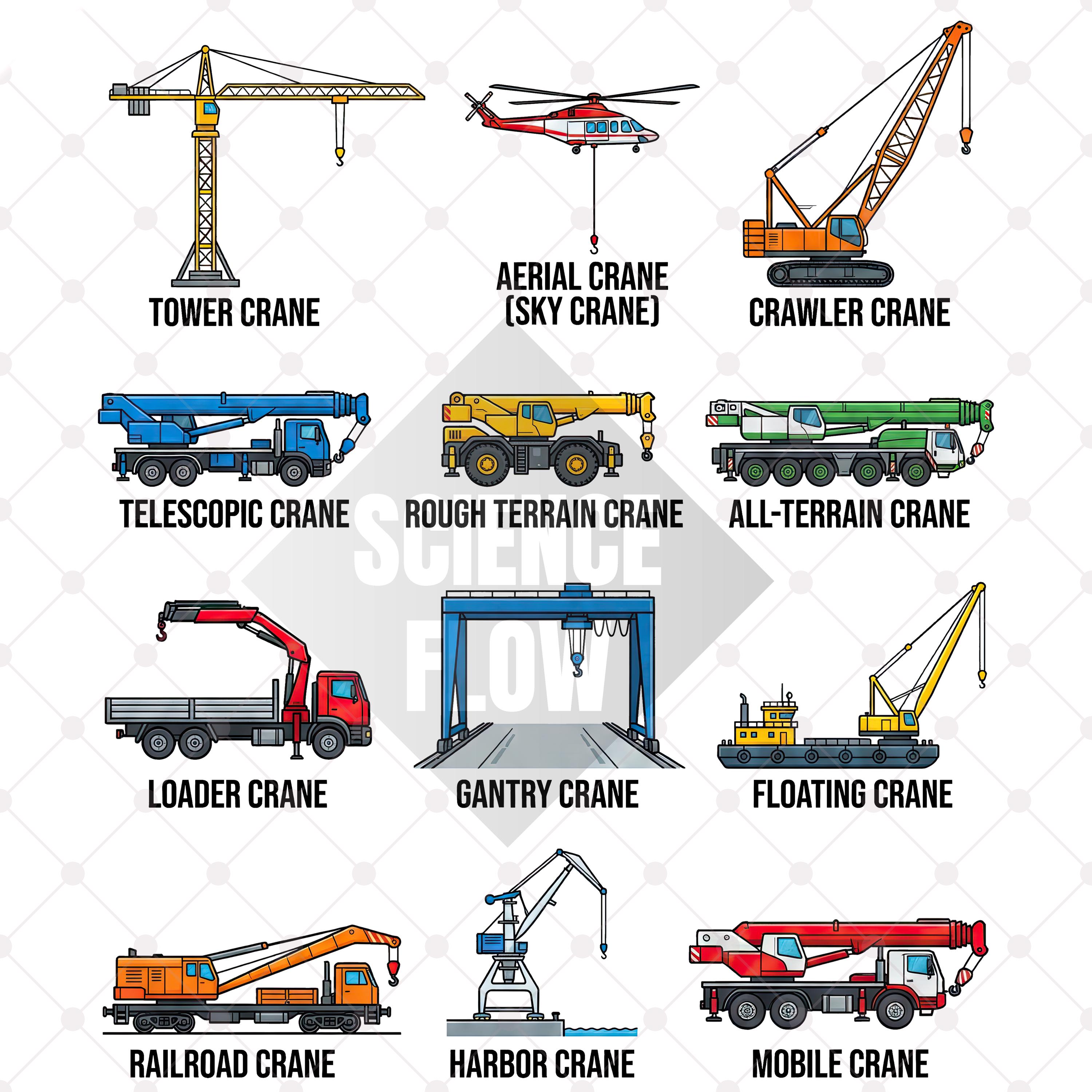 5 Crane PNG Designs Transparent Background, Types of Cranes Educational ...