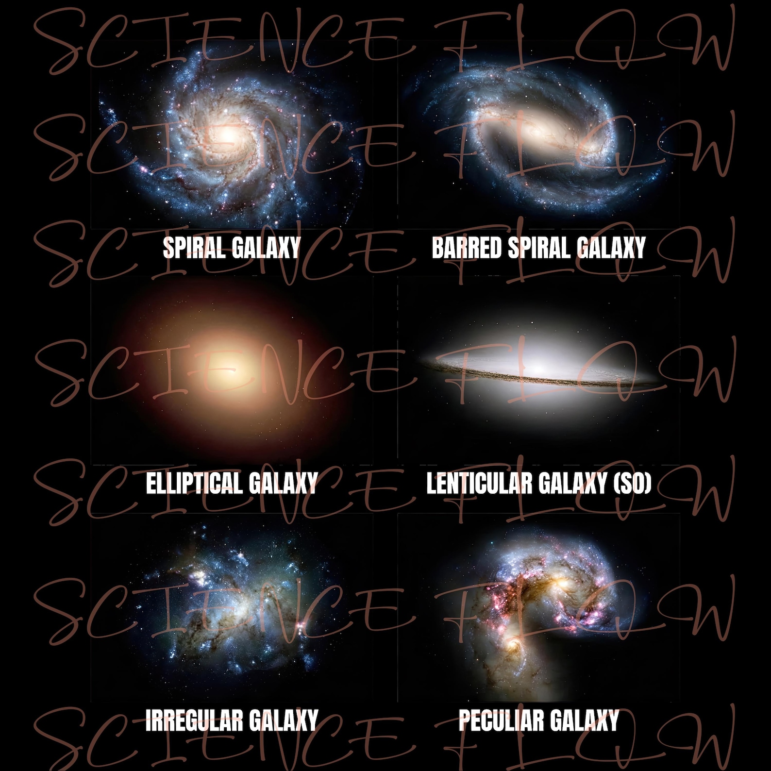 Types of Galaxies PNG Design – Transparent Background | Astronomy Space ...