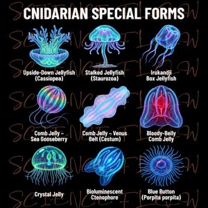 Cnidarian Special Forms PNG Design – Transparent Background | Jellyfish ...