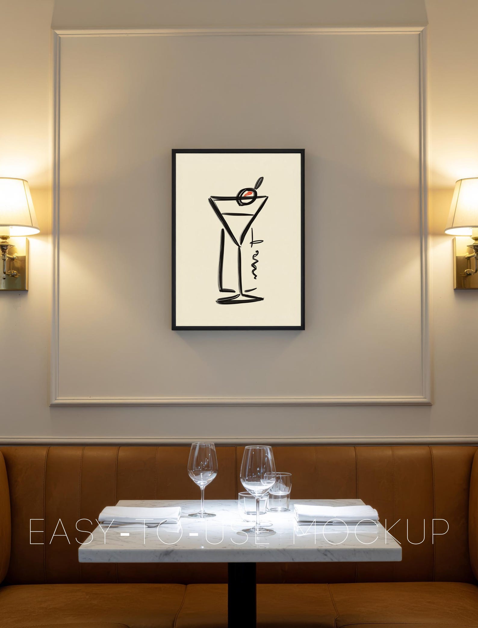 Restaurant Mockup • Modern Cafe Poster • Dining Table Art • Vertical Frame Wall Mockup - Etsy