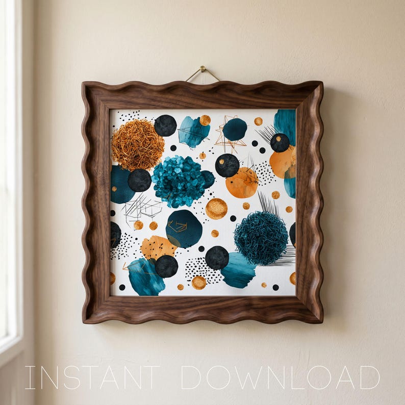 Dark Walnut Wavy Frame Mockup – Square PSD Template (digital Download ...