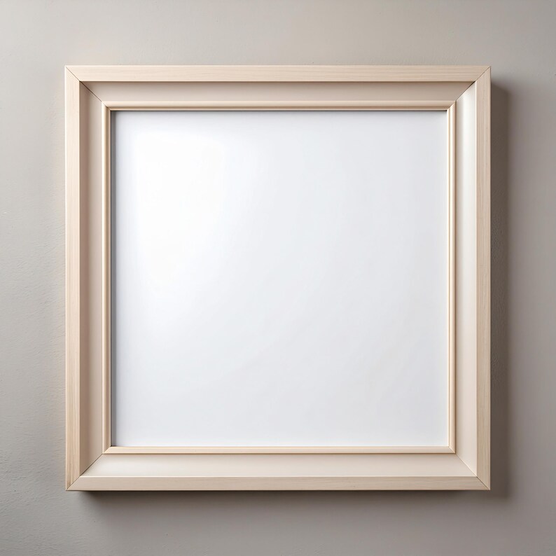 Square Frame Mockup – Warm Beige Finish, White Matting, PSD Template ...