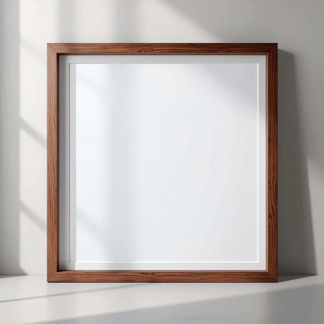 Walnut Leaning Frame Mockup – Square PSD Template (digital Download) - Etsy