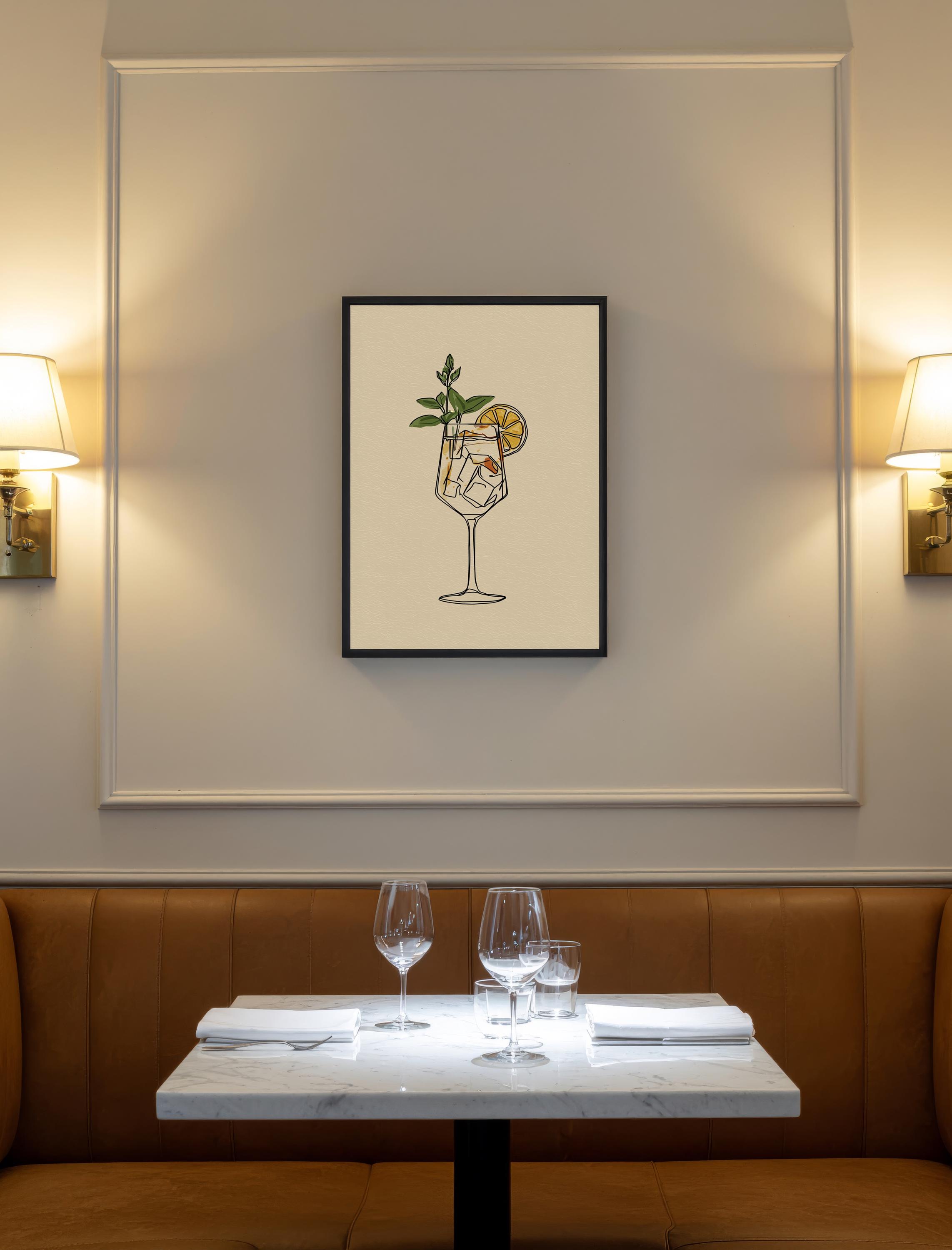 Restaurant Mockup • Modern Cafe Poster • Dining Table Art • Vertical ...