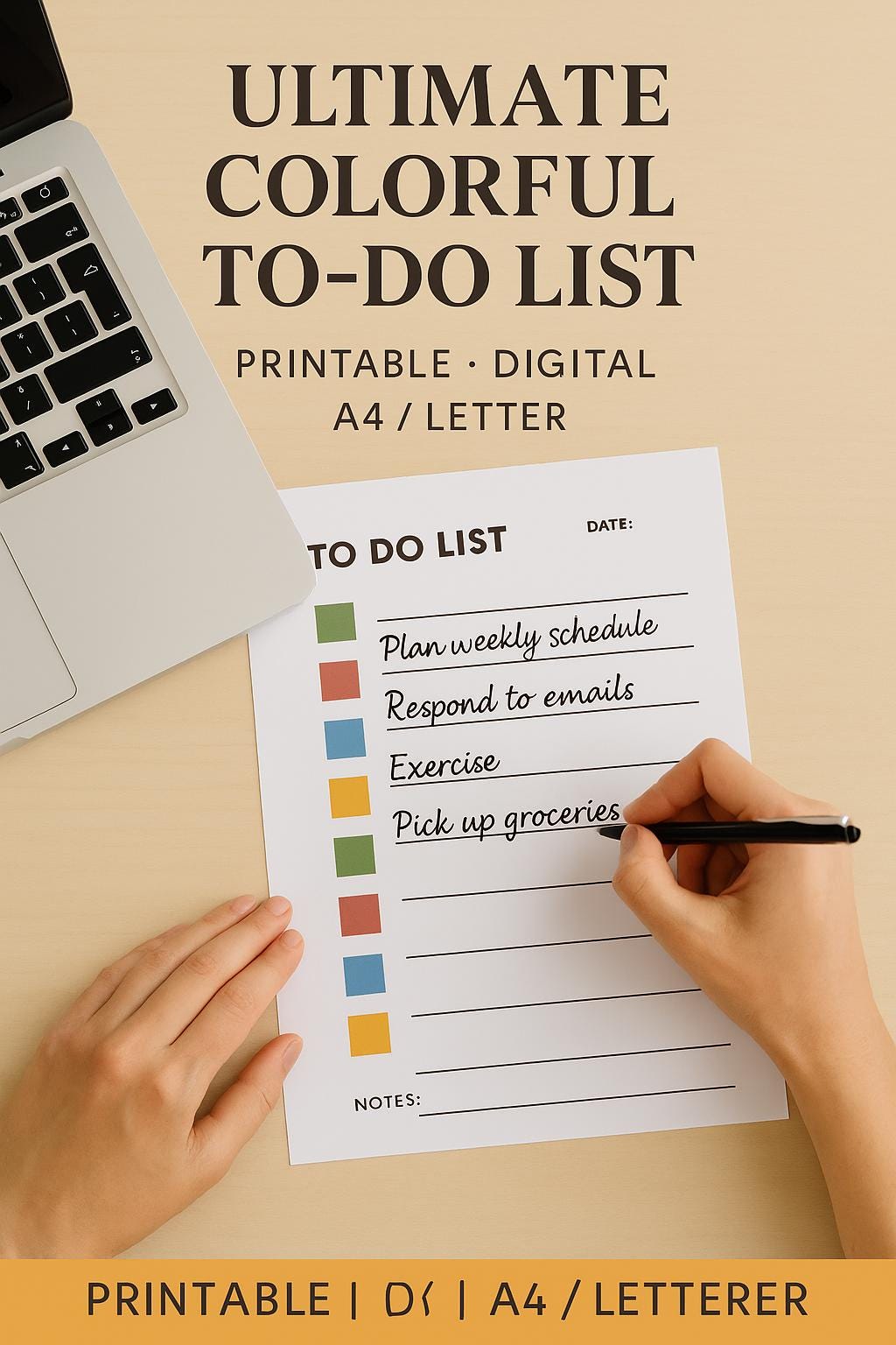 Colorful To-do List | Printable Planner Page | Digital Download ...