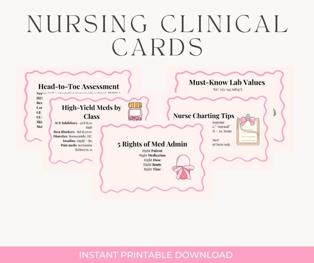 Nursing Clinical Cards for Students – Head-to-toe, SBAR, Labs – PDF ...