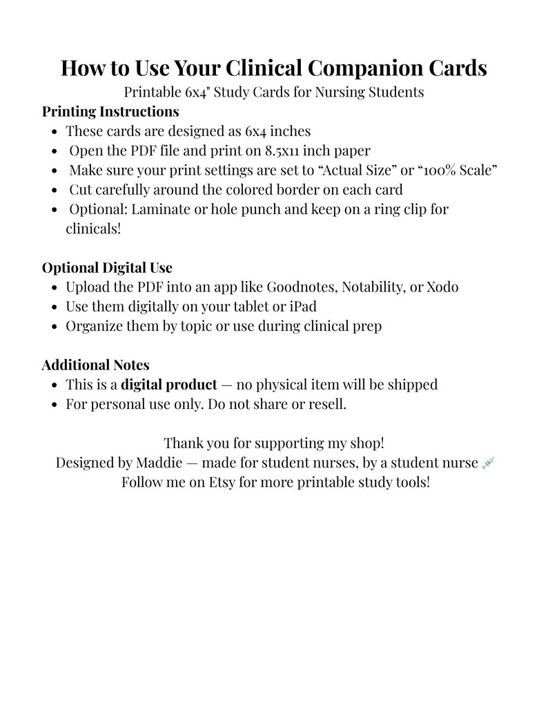 Nursing Clinical Cards for Students – Head-to-toe, SBAR, Labs – PDF ...