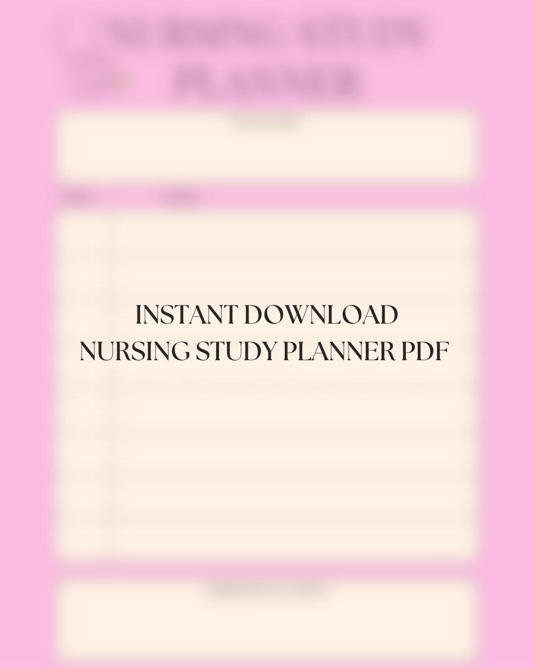 Pink Nursing Study Planner | Printable Student Schedule (PDF) - Etsy