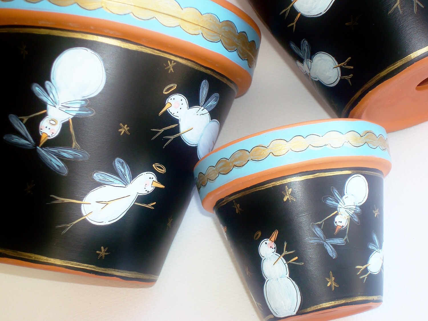 Holiday Planter 3 Inch Terracotta Pot angel | Etsy