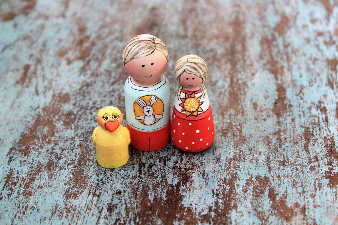 Peg Family, Doll Playset, Spring Gift for Children - Etsy