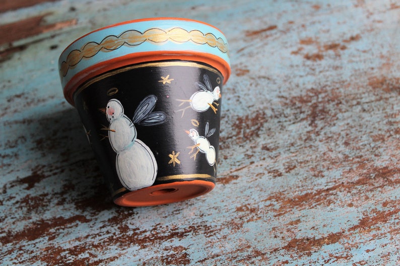 Holiday Planter 3 Inch Terracotta Pot angel - Etsy