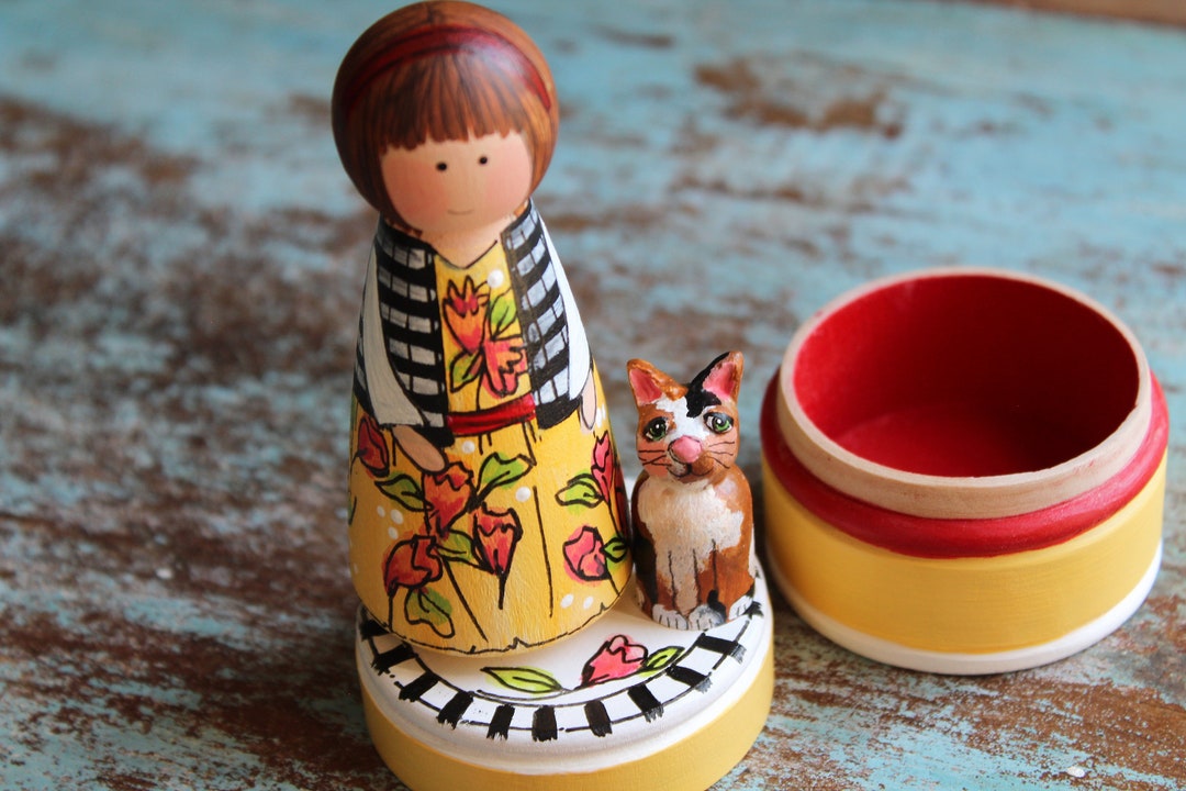 Tooth Fairy, Treasure Box, Small Gift Box Hand Painted Peg Doll - Etsy