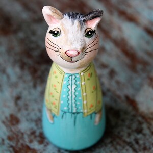 Cat Peg Doll, Kitty Cat Art Doll- Ready to Ship - Etsy