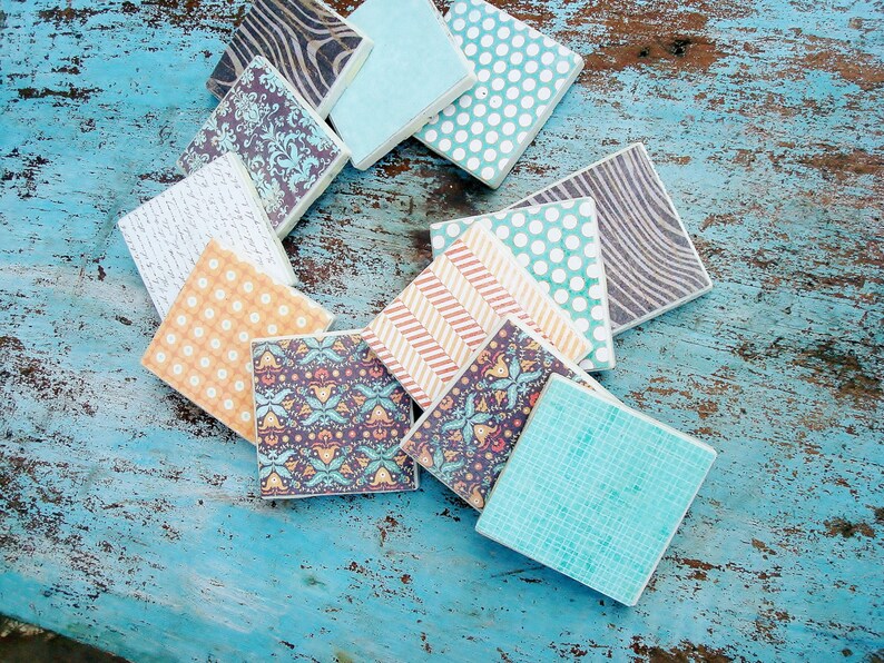 Magnets Set of 4 repurposed Housewares 2 Inch Square Tile - Etsy