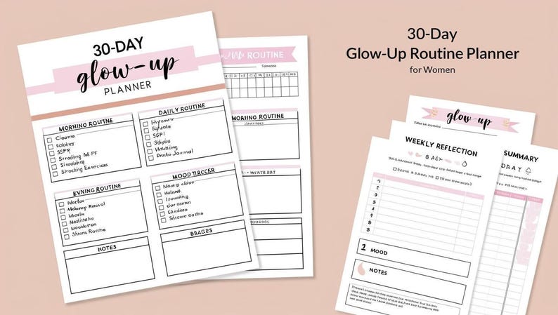 30-day Glow-up Routine Planner - Etsy