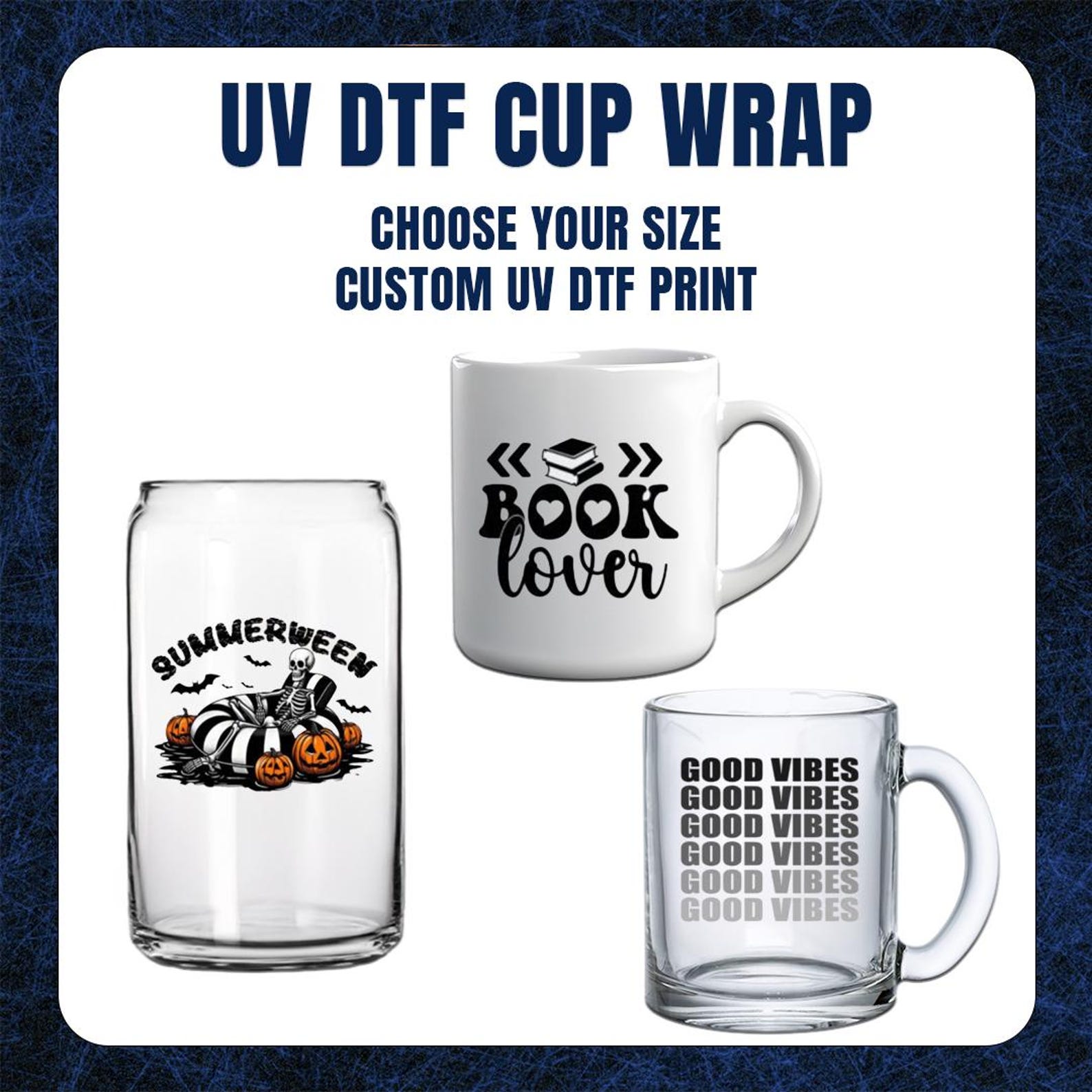 Custom UV DTF Sticker: Waterproof Permanent Label for Glass, Mugs ...