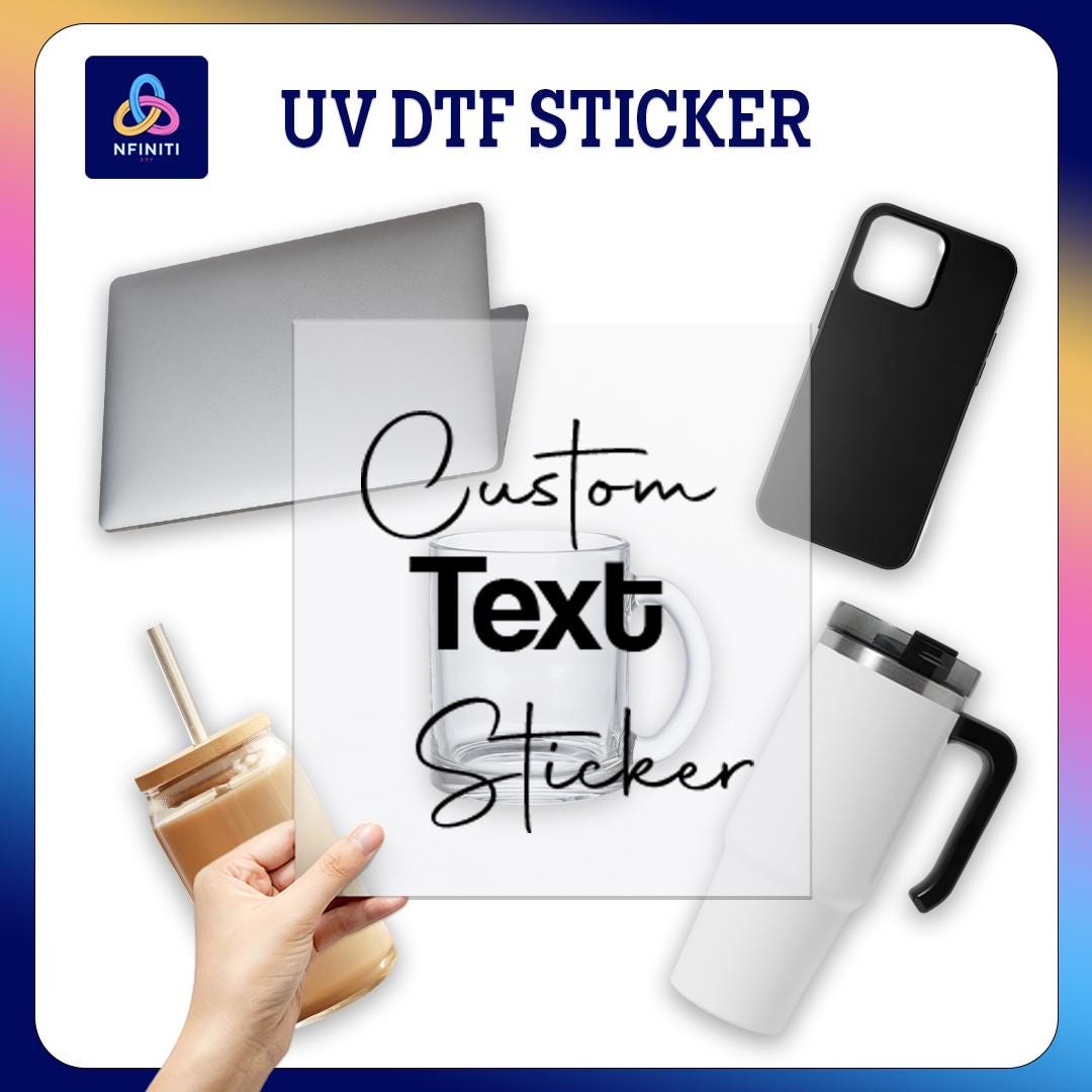 Custom Text UV DTF Sticker: Personalized Waterproof Decal - Etsy