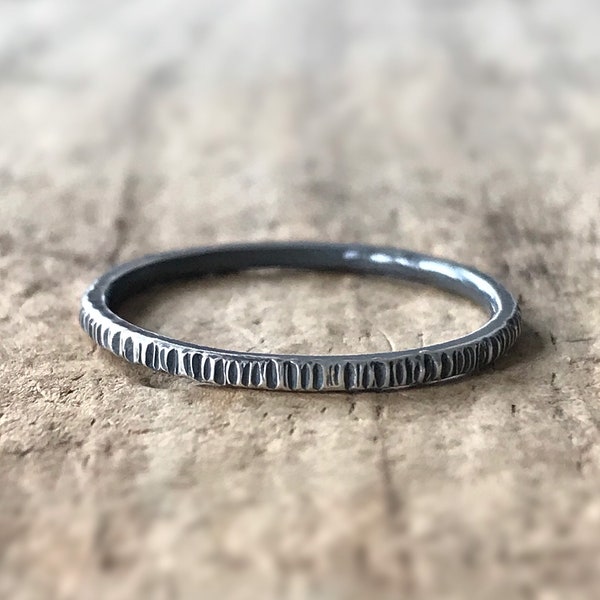 Oxidized Silver Ring - Etsy