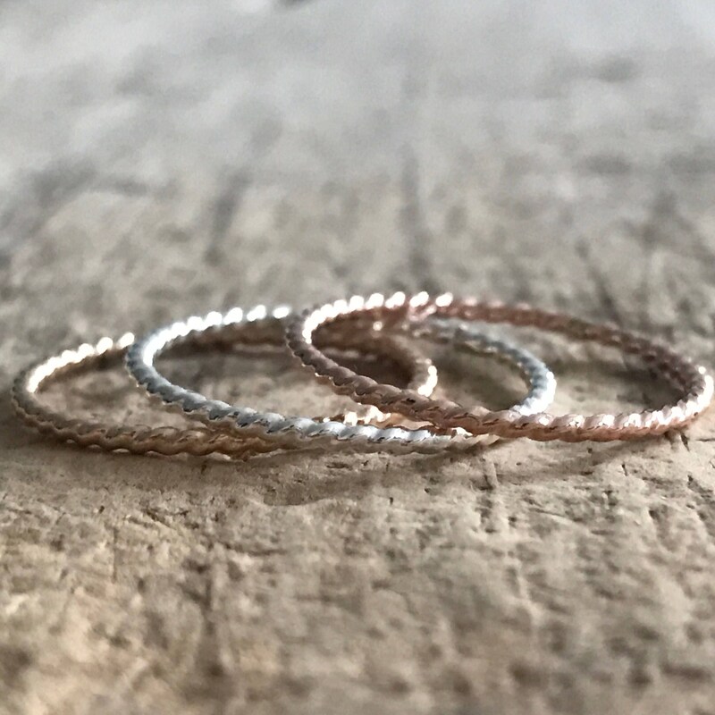 Tricolor Braided Wedding Band - Etsy