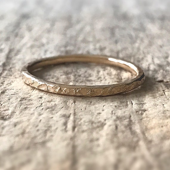 Raw Texture Gold Ring Rough Ring Gold Fill Ring Skinny Ring - Etsy