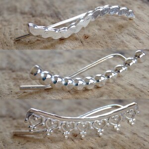 Sterling Silver Ear Climbers, Ear Sweep, Ear Pins, Spanish Style ...