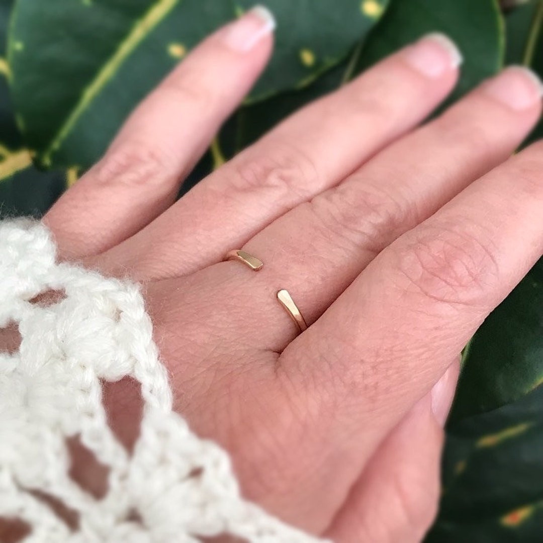 14K Gold Filled Paddle Ring, Paddle Cuff, Stack Ring, Yellow Gold ...