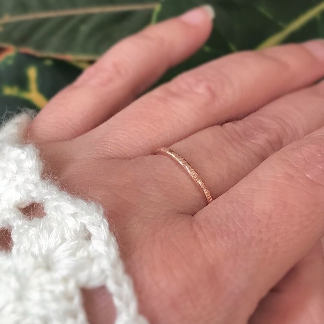 Rose Gold Tree Bark Ring. Thumb Rings for Women. Minimalist - Etsy