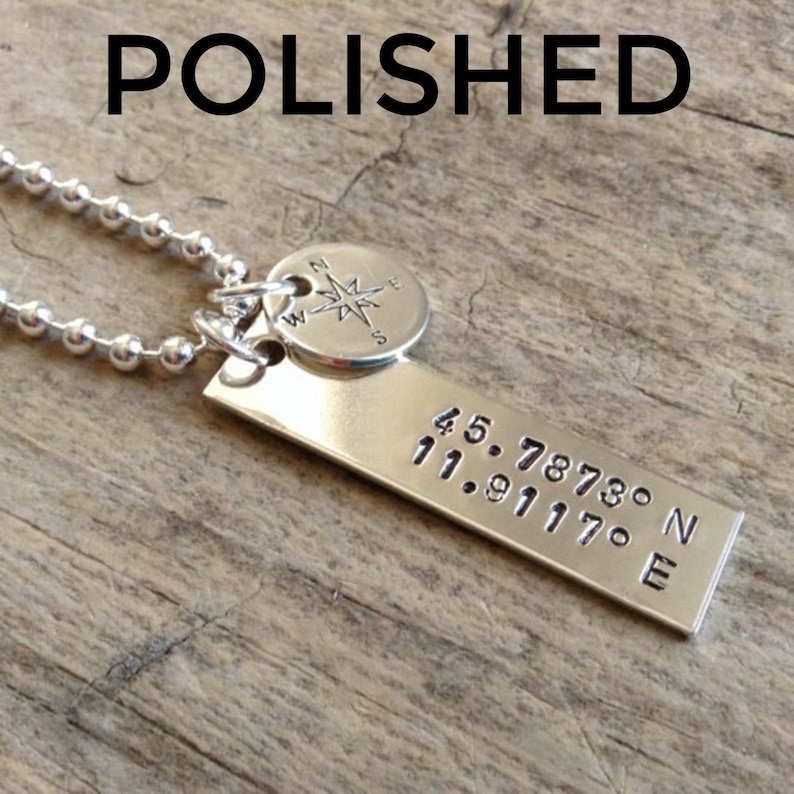 Custom Coordinate Necklace Coordinates Gift For Men Bar | Etsy