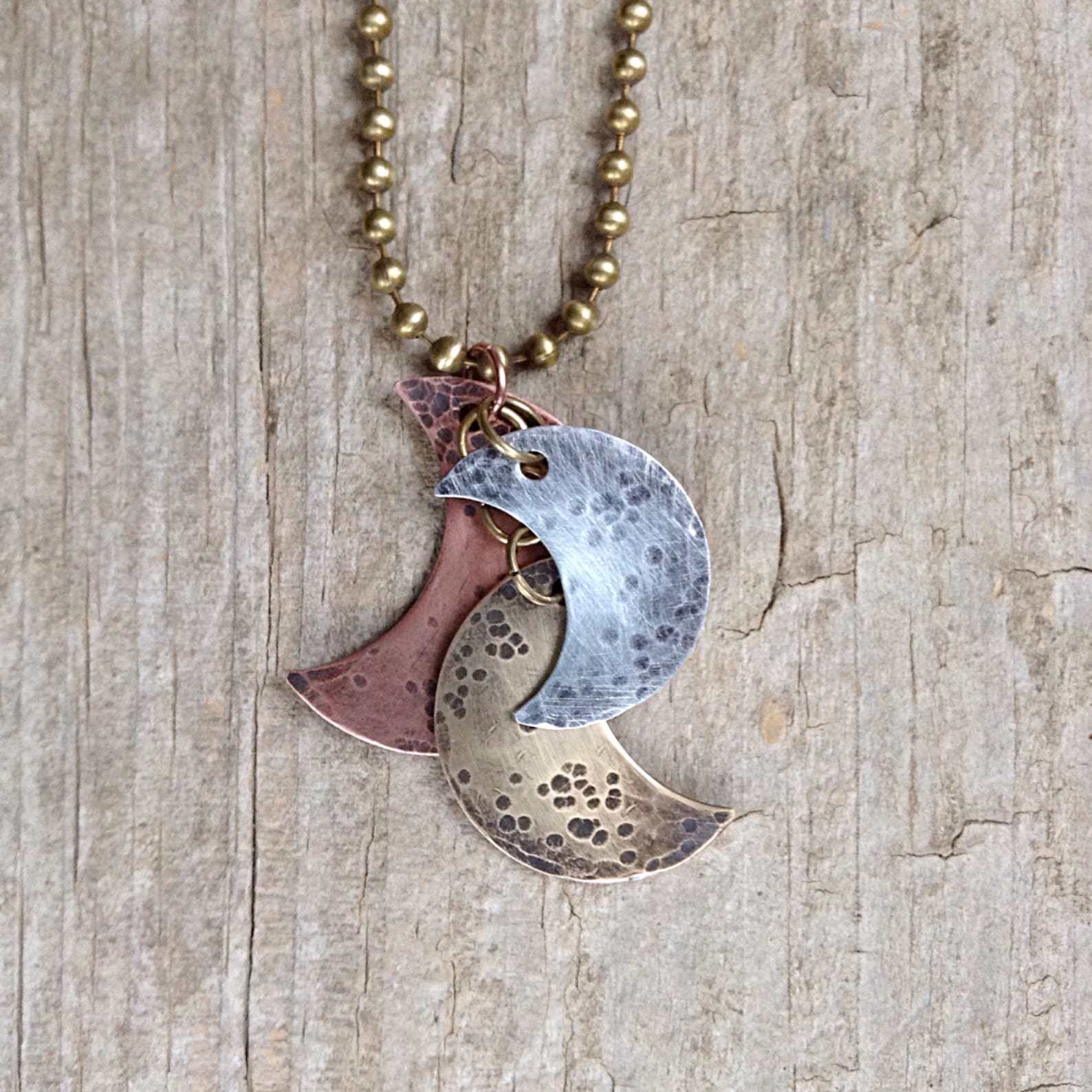 Men's Moon Necklace Moon Phase Necklace Charm Necklace - Etsy