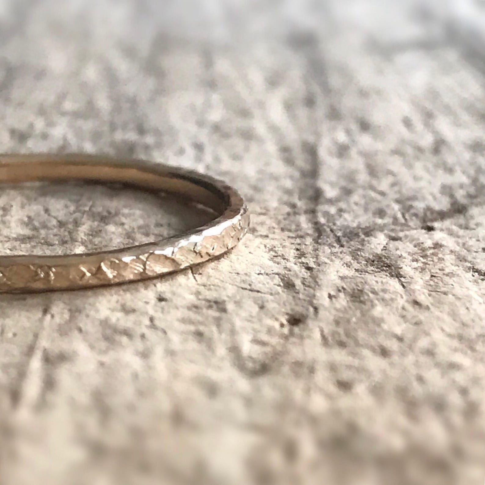 Raw Texture Gold Ring Rough Ring Gold Fill Ring Skinny Ring | Etsy
